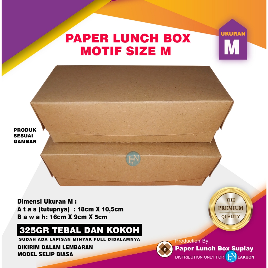 Paper BOX LUNCH CRAFT ECO FOOD GRADE UK. M Plain/Food Packaging/PAPER ...