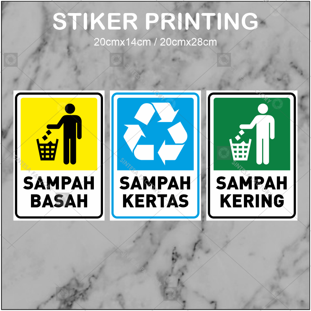 Paper Waste Wet Waste Dry Waste Stickers | Shopee Malaysia