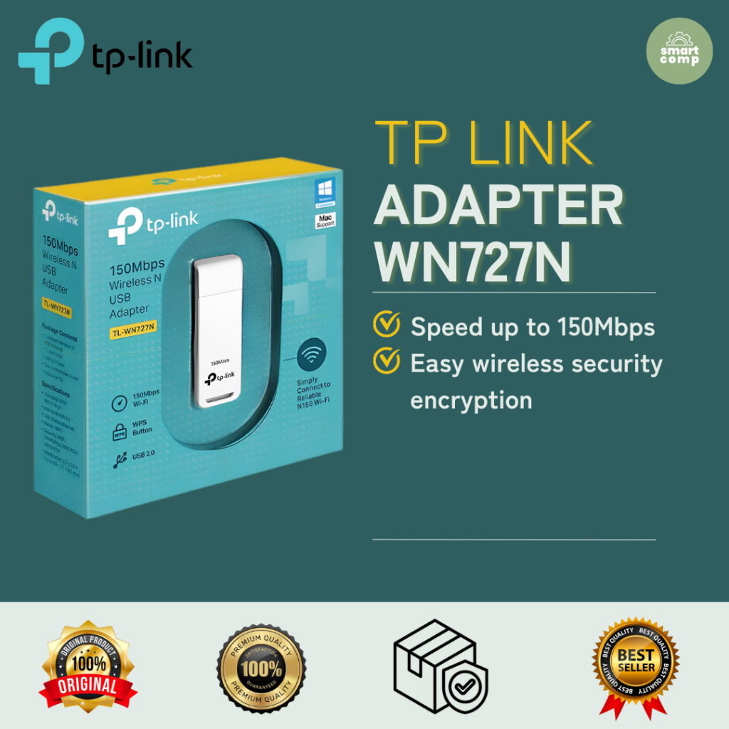 Tp Link 150Mbps Wireless N USB Adapter TL WN727N Wifi Receiver | Shopee ...