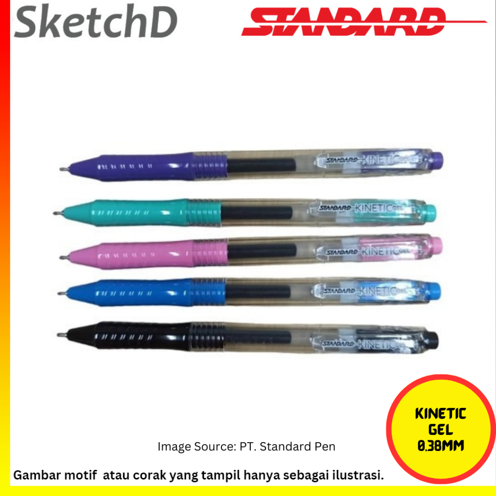 Kinetic 038 Black Stamp Pen Standard Retract Kinetic Gel Ballpoint Pen ...