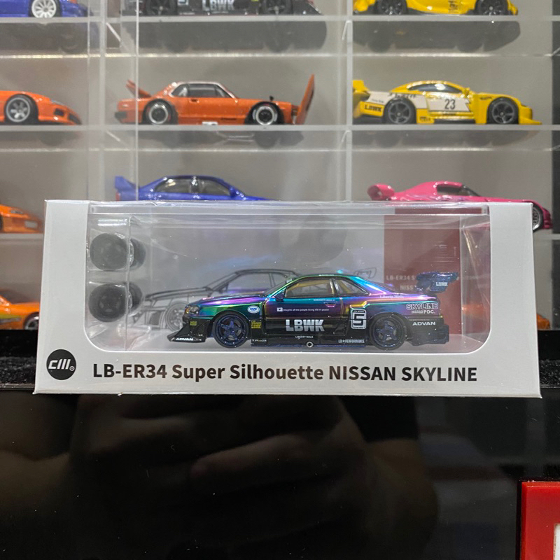 CM Model 1/64 LB ER34 Super Silhouette Nissan Skyline Chrome | Shopee Malaysia