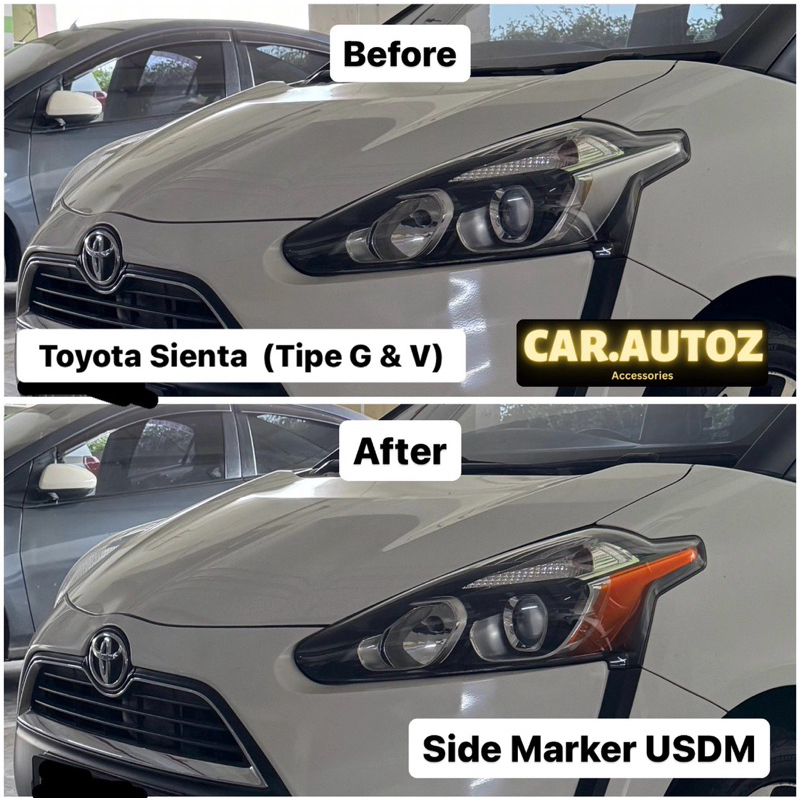 Orange Side Marker Sticker for Toyota Sienta Type G and V Headlights ...