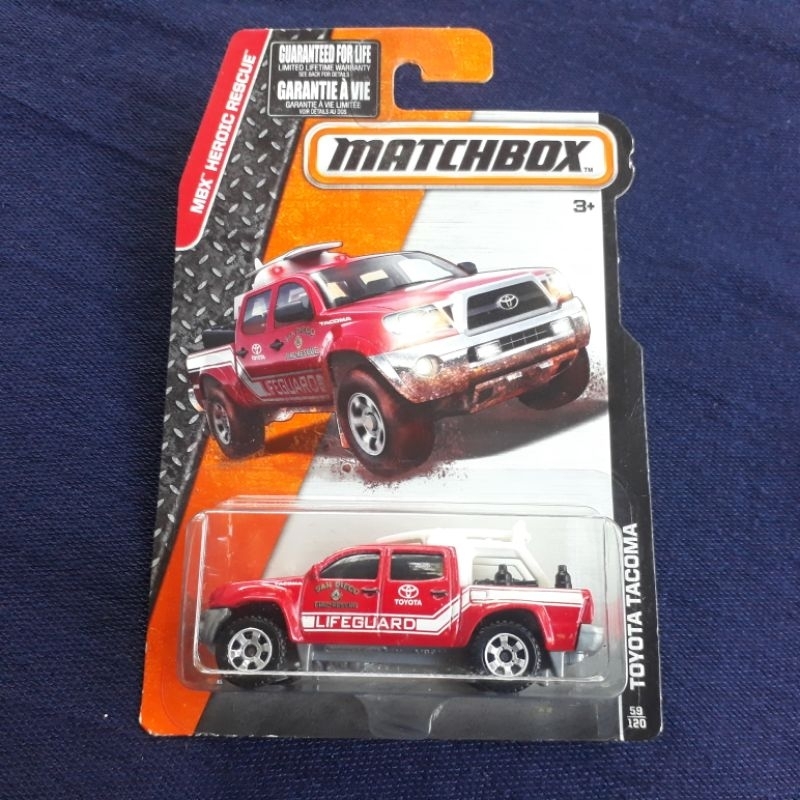MERAH Diecast Matchbox Mbx Heroic Rescue Toyota Tacoma Red Lifeguard ...