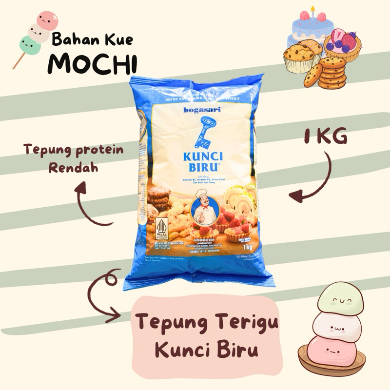 Blue Key Wheat Flour 1kg (Low Protein)/Wheat Flour/Wheat Flour | Shopee ...