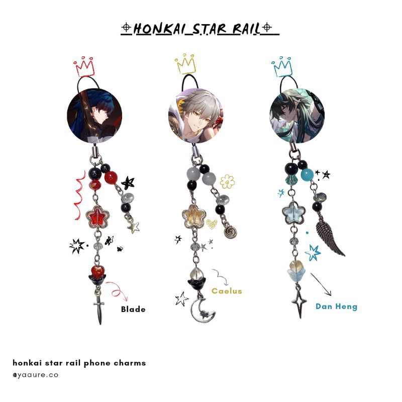 [Yaaure.co] Honkai Star Rail Chara Inspired Phone Charms | Hsr Phone ...