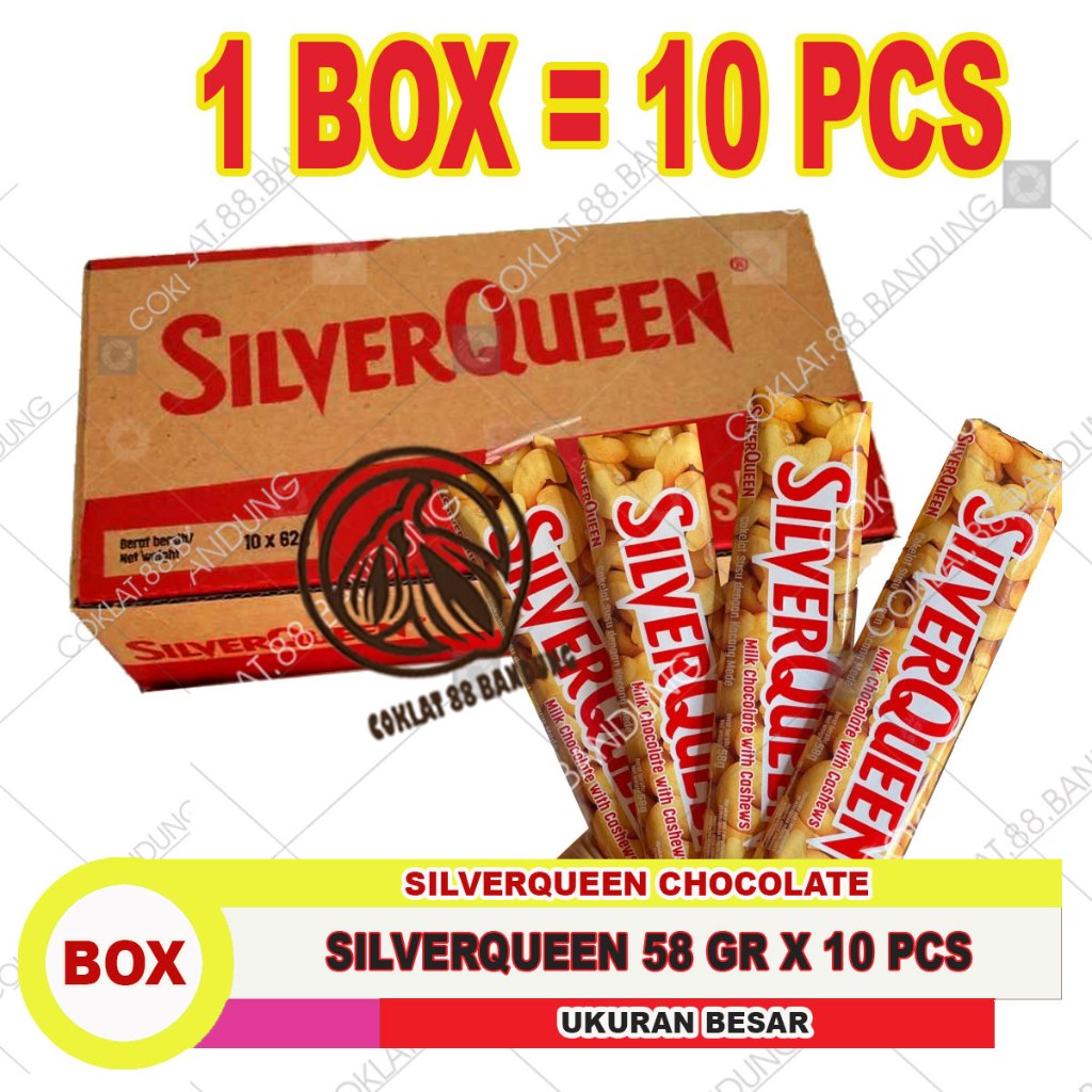SILVERQUEEN 1 BOX 10 X 55GR ex 58GR, SILVERQUEEN CHOCOLATE 55GR MEDE 1 ...
