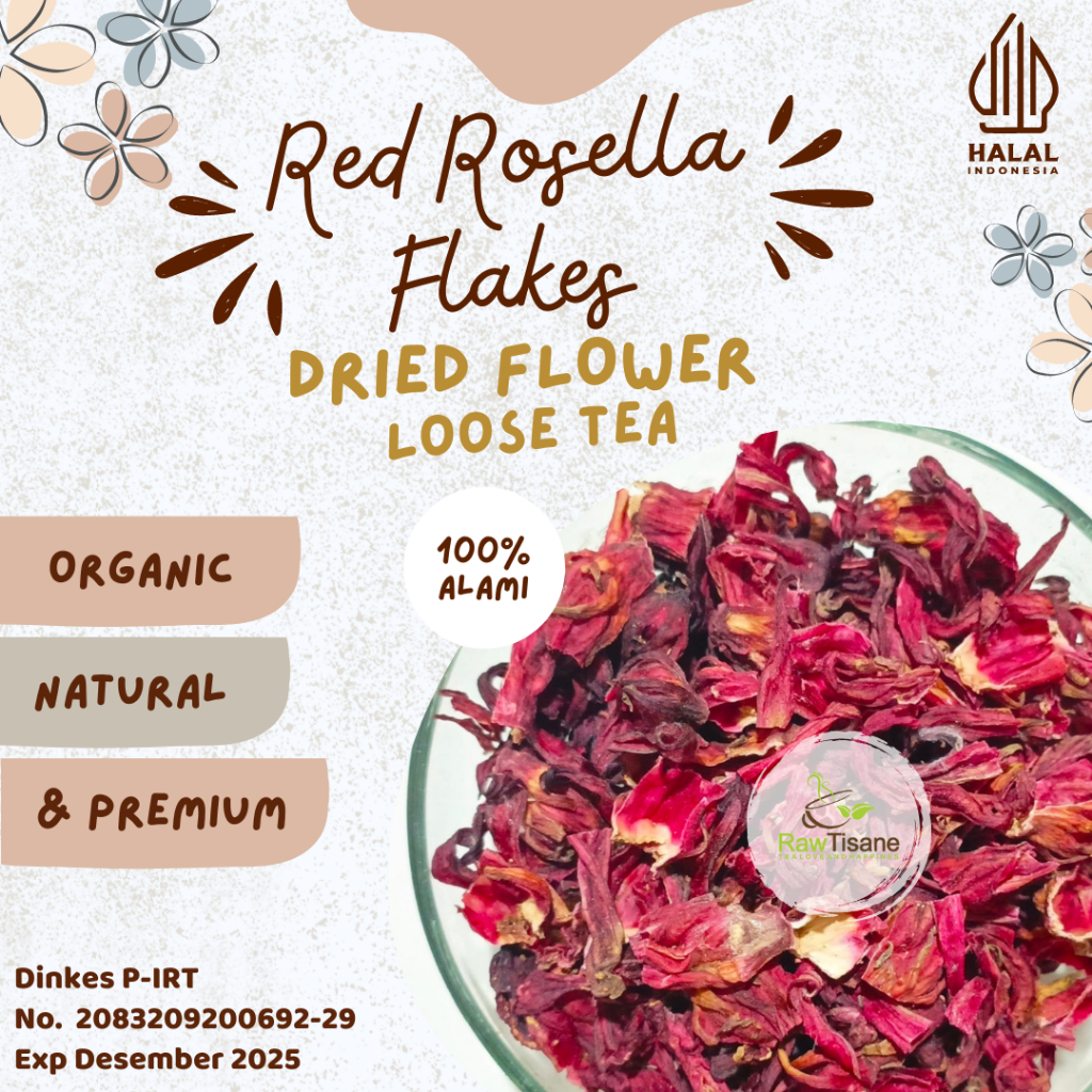 MERAH Red rosella Flower Tea Flakes / Red rosella Flower Flakes Tea 100 ...