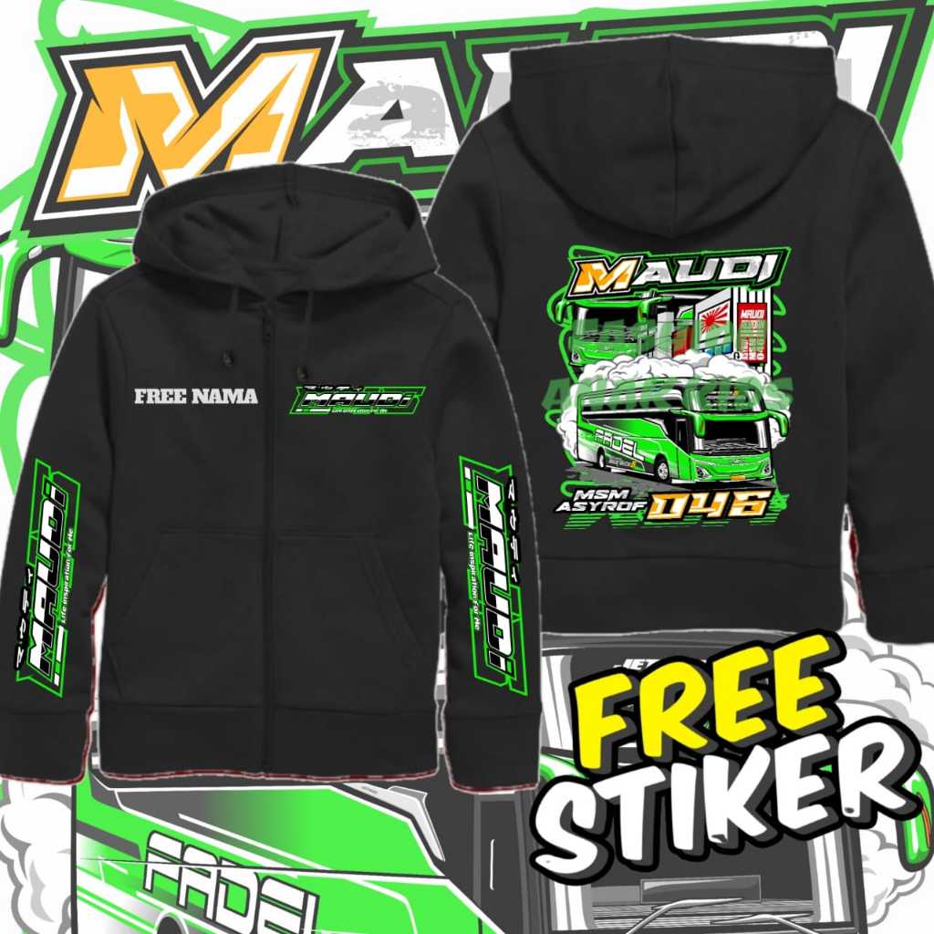 (FREE Sticker) ZIPPER HOODIE Jacket For Children, BUS, JB5, The Newest ...