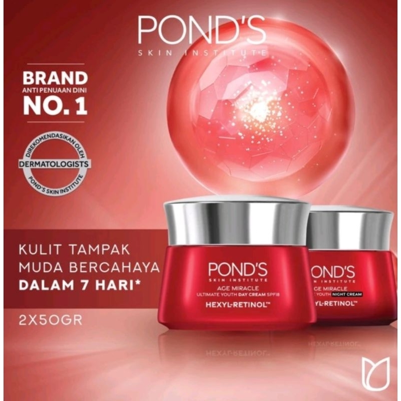 Pond's Age Miracle Set 50g Day & Night Cream 50g Ponds Age Miracle Anti ...