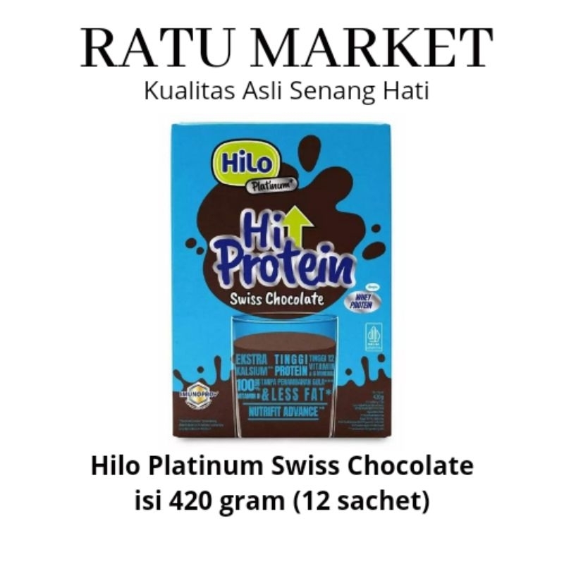 Hilo PLATINUM SWISS CHOCOLATE 420 GRAM High Calcium Milk (EXP June 2026 ...