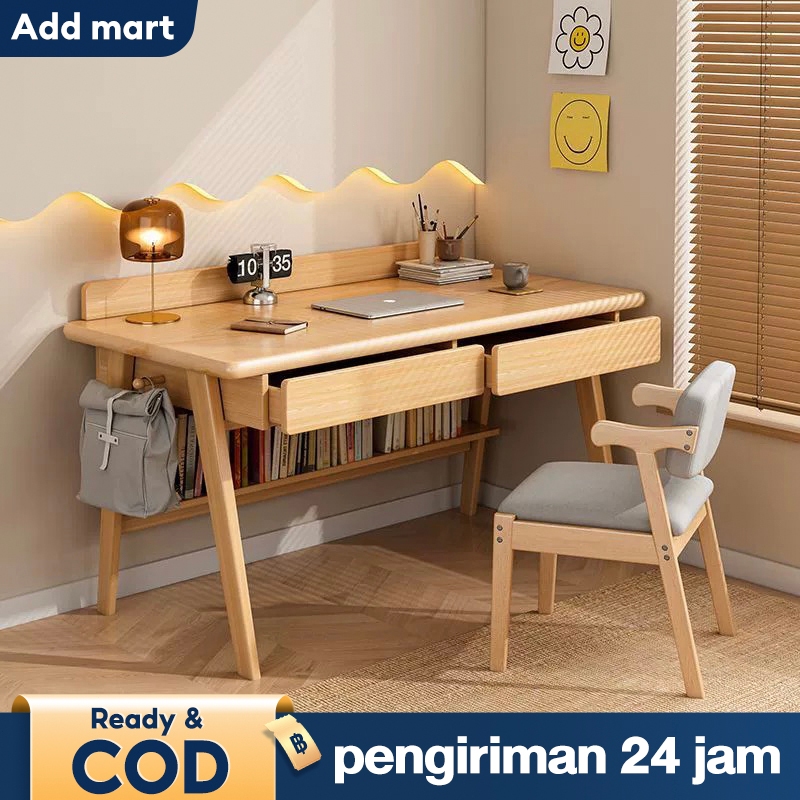 KAYU Office Desk Minimalist Study Computer Desk Work Desk Solid Wood ...