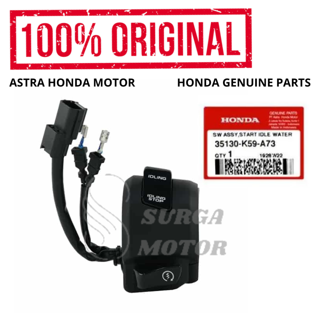 TOMBOL Right Holder Starter Button Vario 150 eSP K59J Original Honda ...