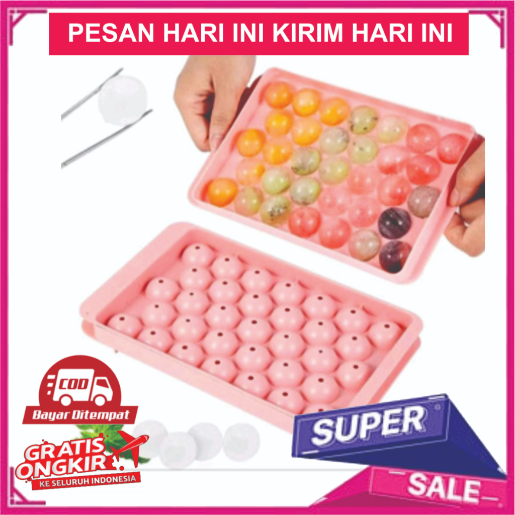 Ice Cube Mold Jelly Ice Ball Fruit Pudding 33 Holes Round Hole Viral ...