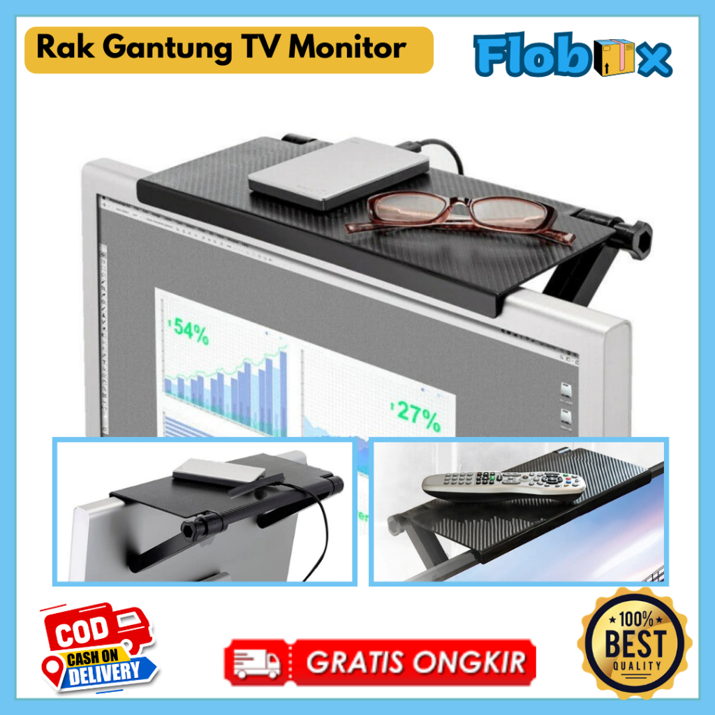 Hanging Rack TV Monitor Modem Shelf Remote Wifi Router STB | Shopee ...