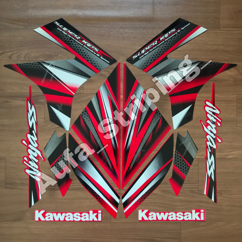HITAM MERAH Stripping strip sticker list sticker Kawasaki Ninja SS Th ...