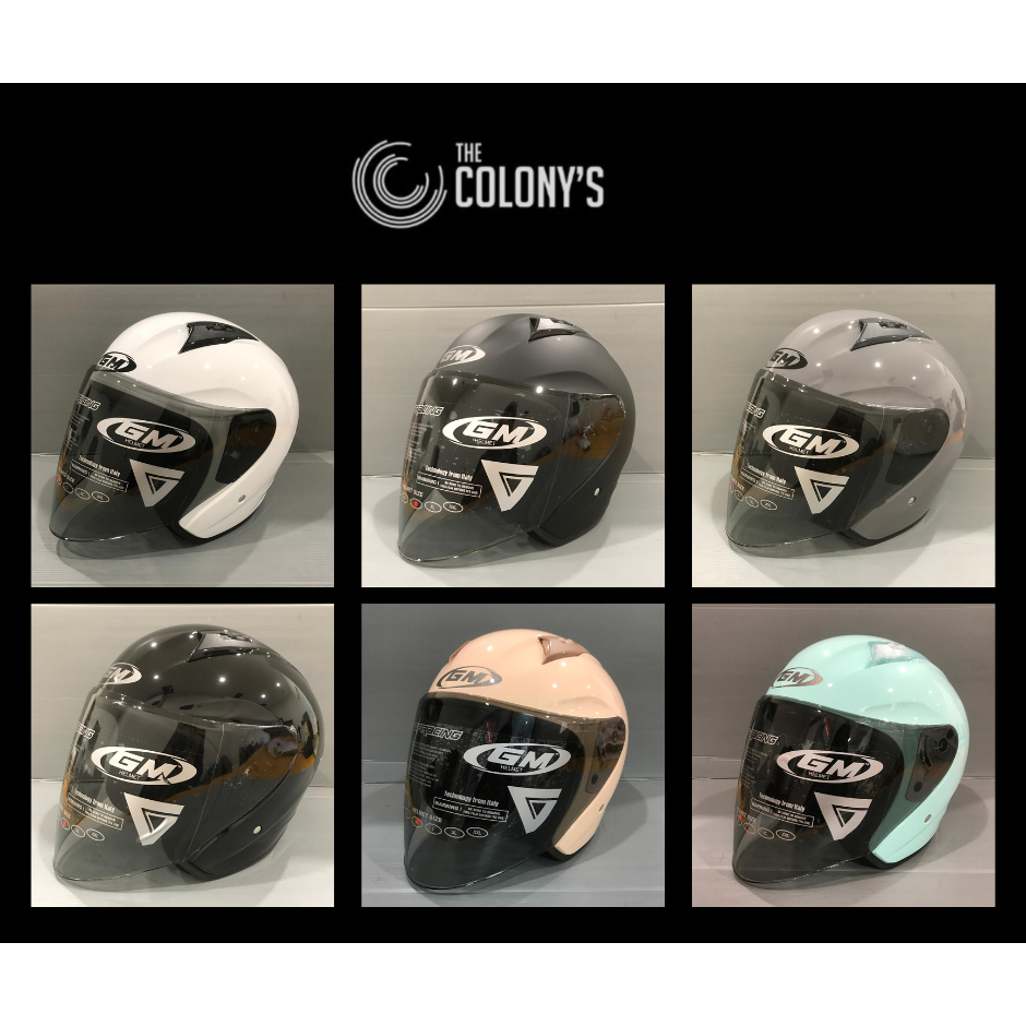 Gm G1 SOLID VISOR LIGHT SMOKE HELMET OPEN FACE HELMET | Shopee Malaysia