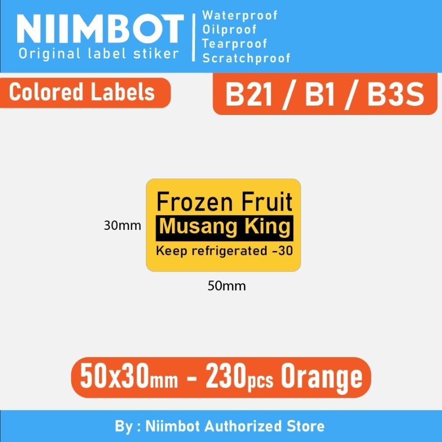 Niimbot B21 B1 B203 B3S Oil Resistant THERMAL Color LABEL STICKER | Shopee Malaysia