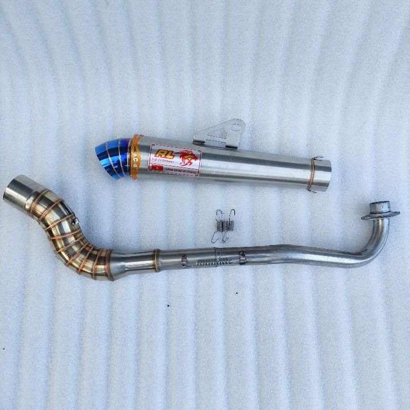 Red leo conical exhaust open pipe and big elbow xrm 110 xrm 125 wave ...
