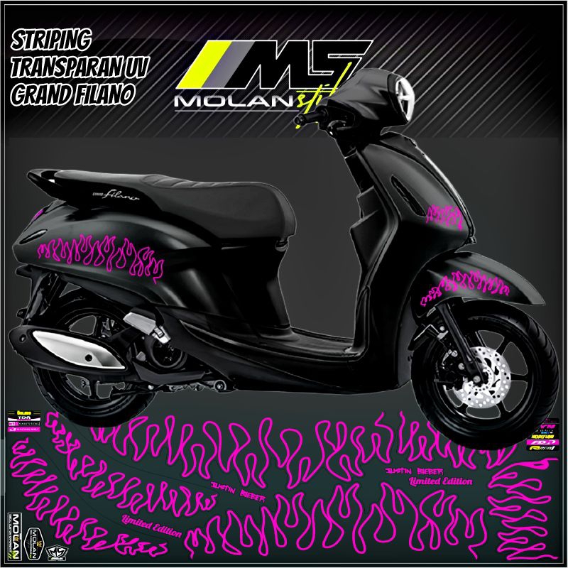 Decal Sticker Striping Transparent Variation Uv Filano Fire Yamaha ...