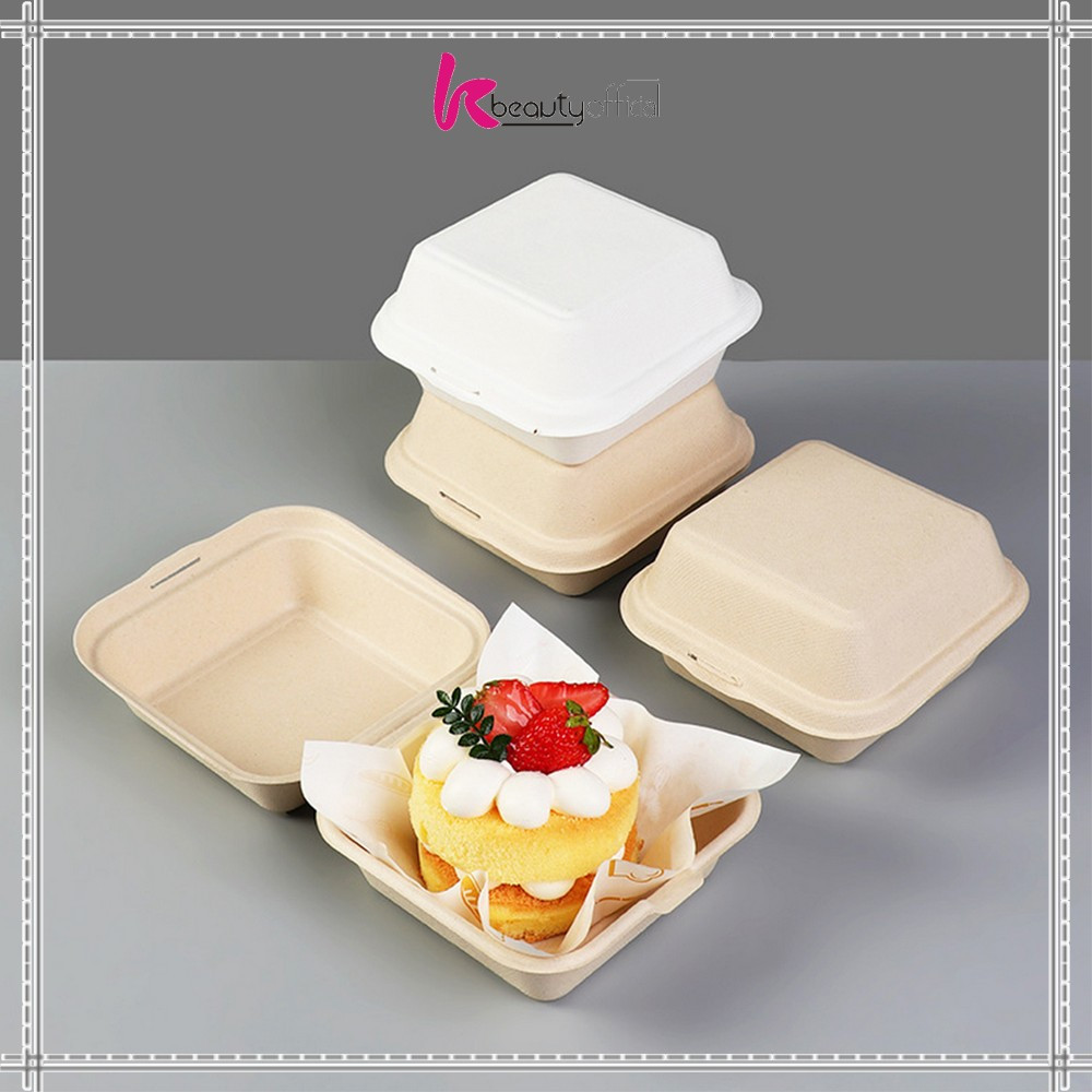 Kb-c1100 Bagasse Box Sugarcane Fiber Lunch Box Burger 6in Food Grade ...