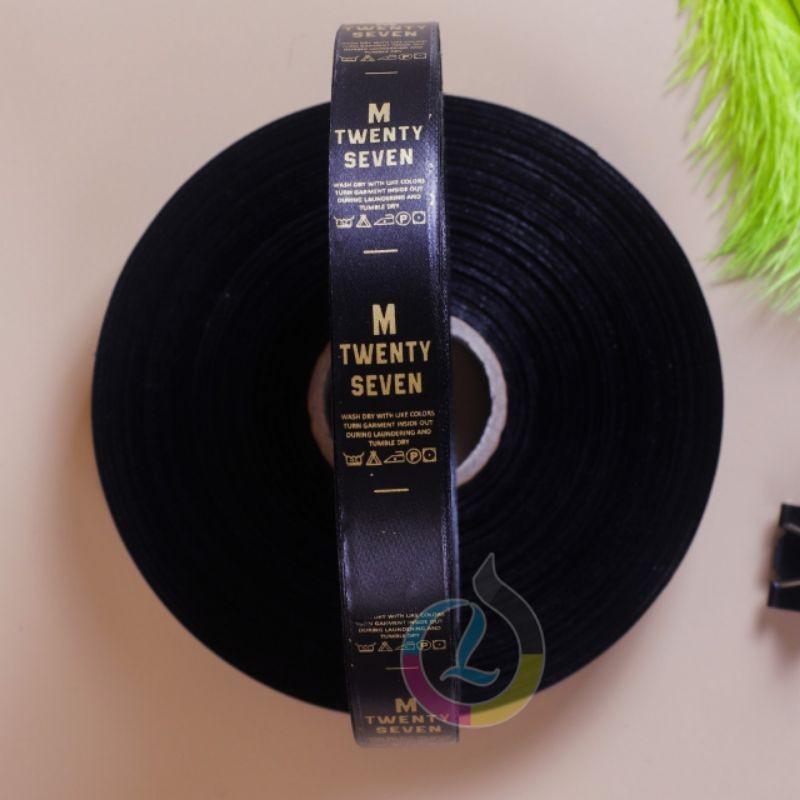 HITAM Black satin label/Screen Printing satin/Clothes label/hijab label ...