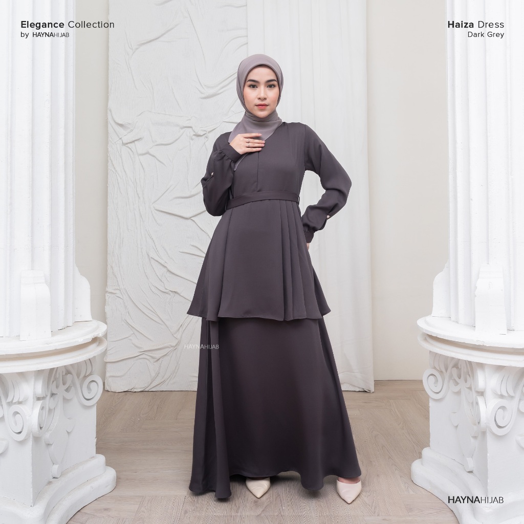 Hayna Haiza Dress (Dark Gray) - Daily Dress Pregnant Women Friendly ...