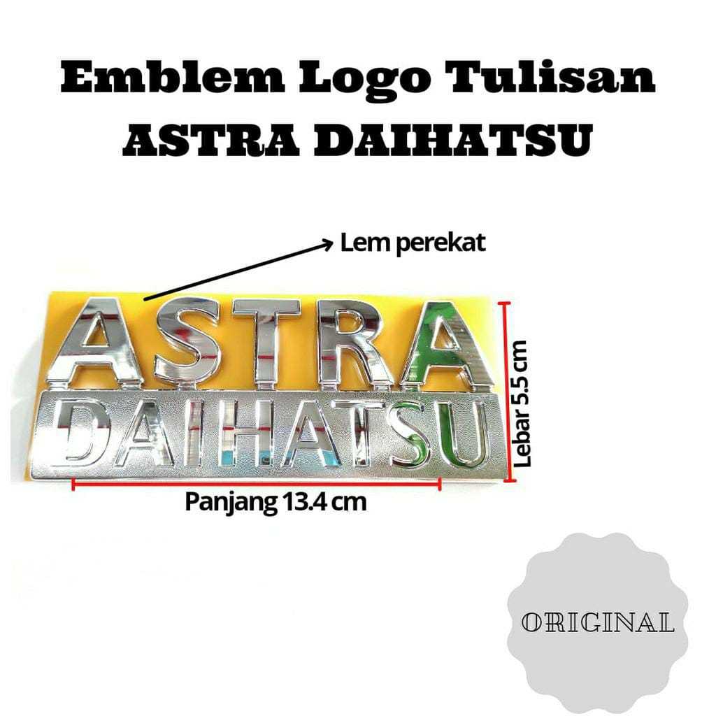(Pku_Imp) Original CHROME ASTRA DAIHATSU REAR LOGO EMBLEM STICKER ...