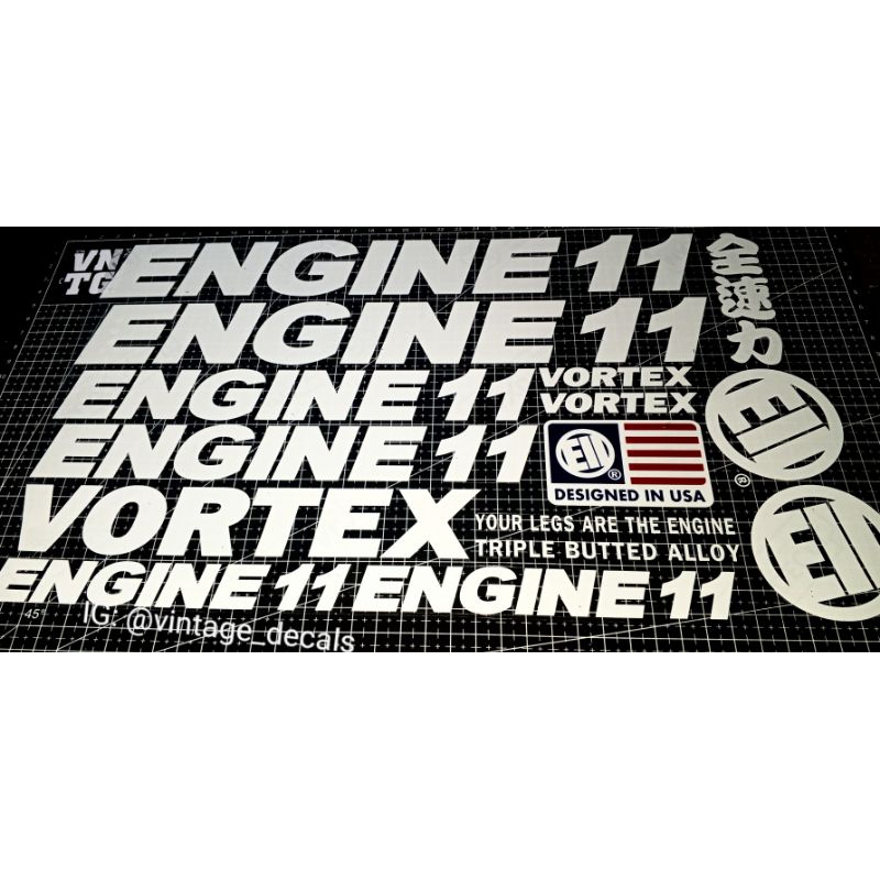Replacement bicycle decals sticker ENGINE11 vortex crit-D team edition ...