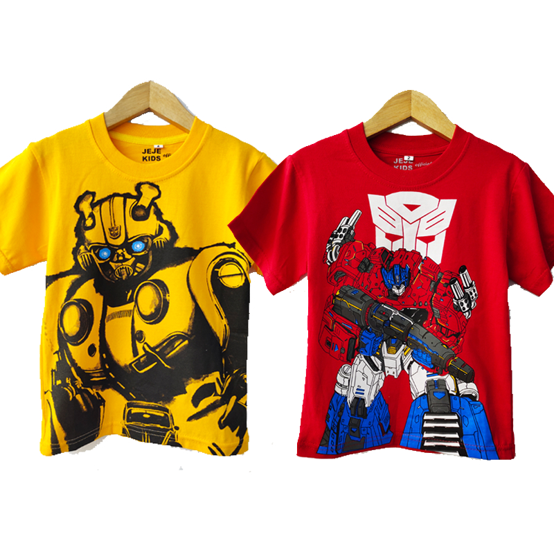 MERAH Yellow/red Transformer Robot Pattern 3D Printed Kids T-Shirt ...