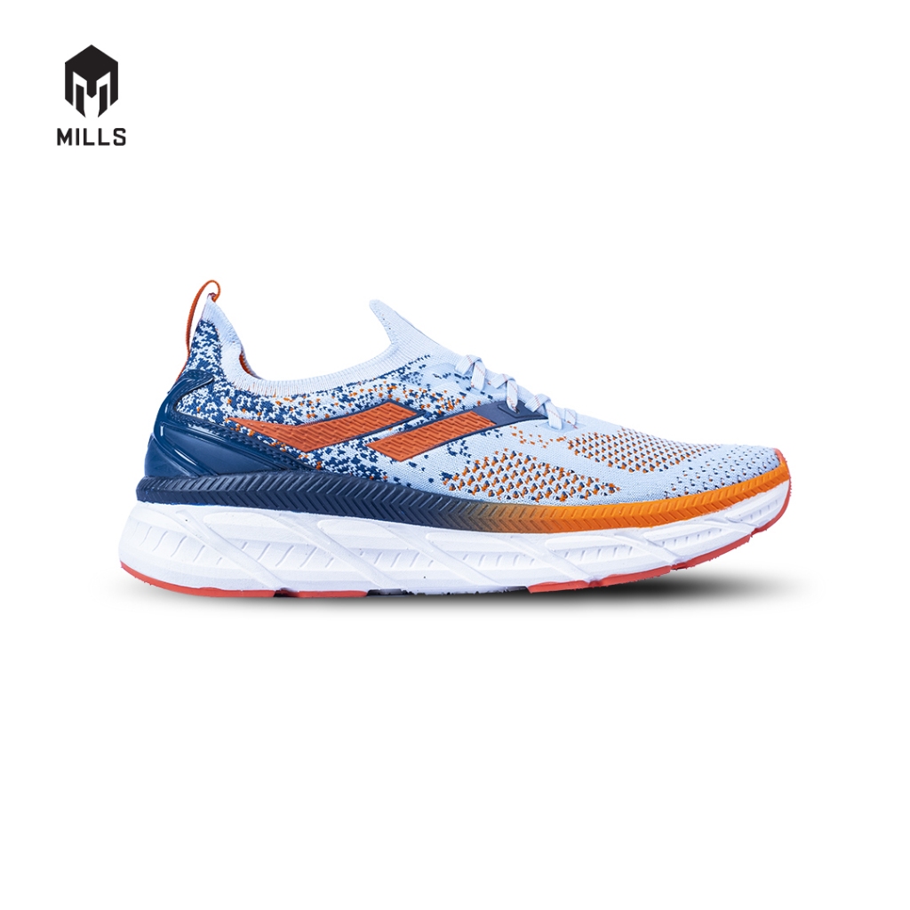 Mills Running Shoes Enermax Nanoknit LT Blue / Orange / White 9103101 ...