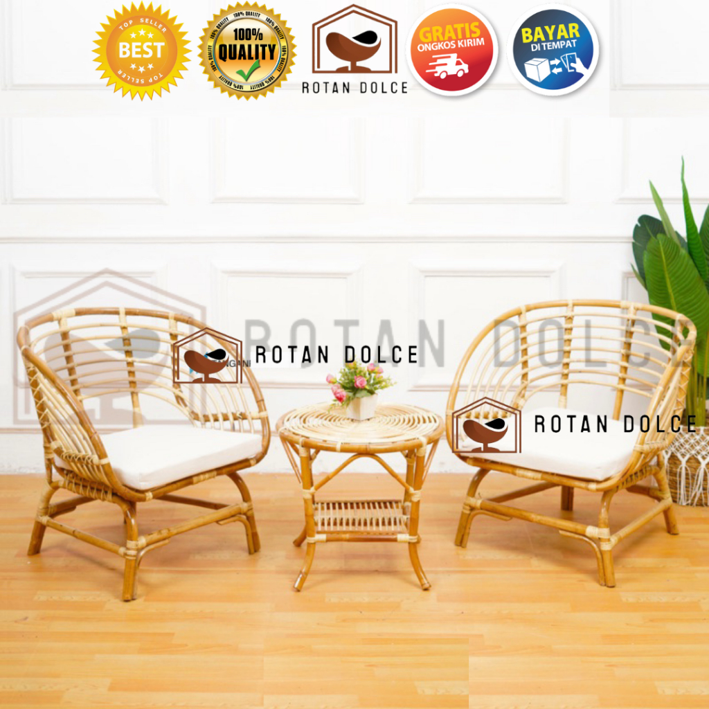 Buskbo Guest Terrace Chairs and Free Cushion Rattan Table / Elegant ...