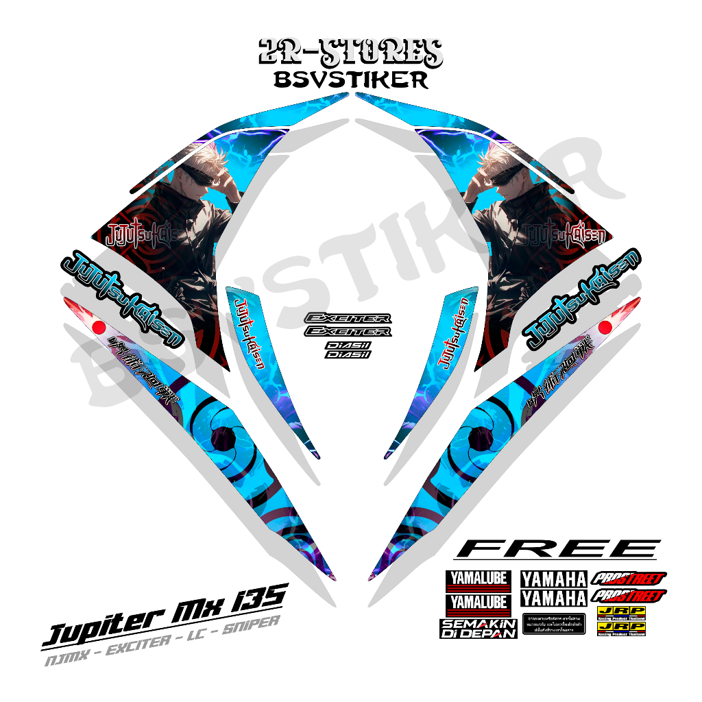 Striping jupiter mx new 135 anime gojo satoru, Sticker mx new 37 rc, lc ...