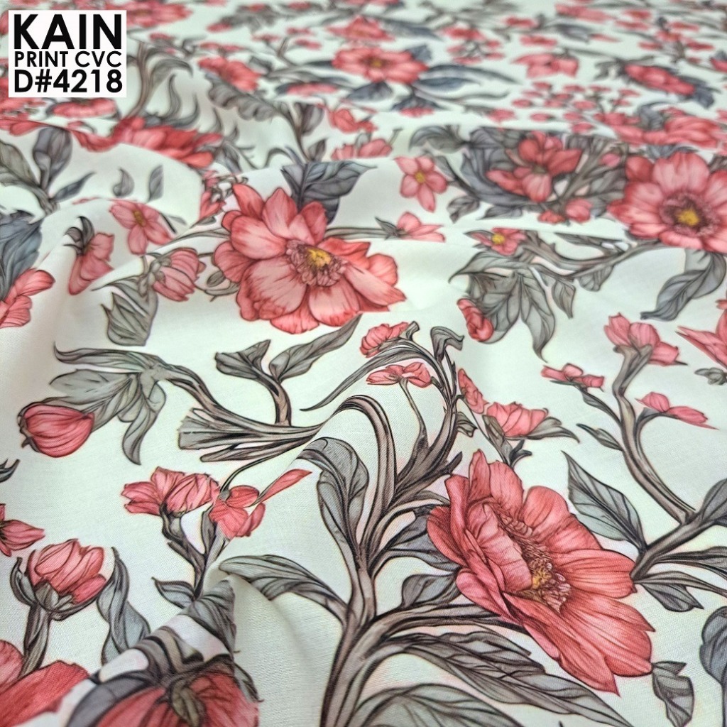 KATUN Cotton Fabric/CVC D-4218 Cotton Fabric (Per 0.5 meter) | Shopee ...