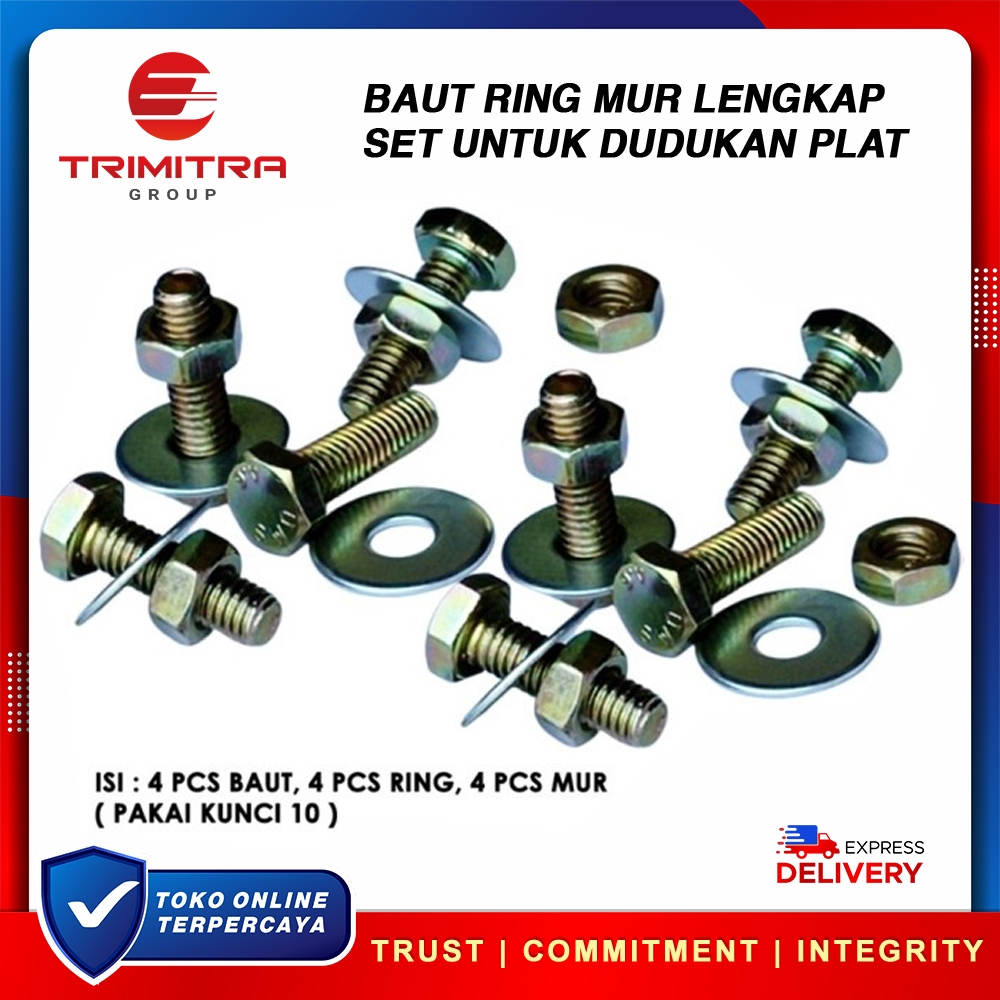 Number Plate Bolt Bolt Baud Ring Nut Placemat Plate Holder SET | Shopee ...