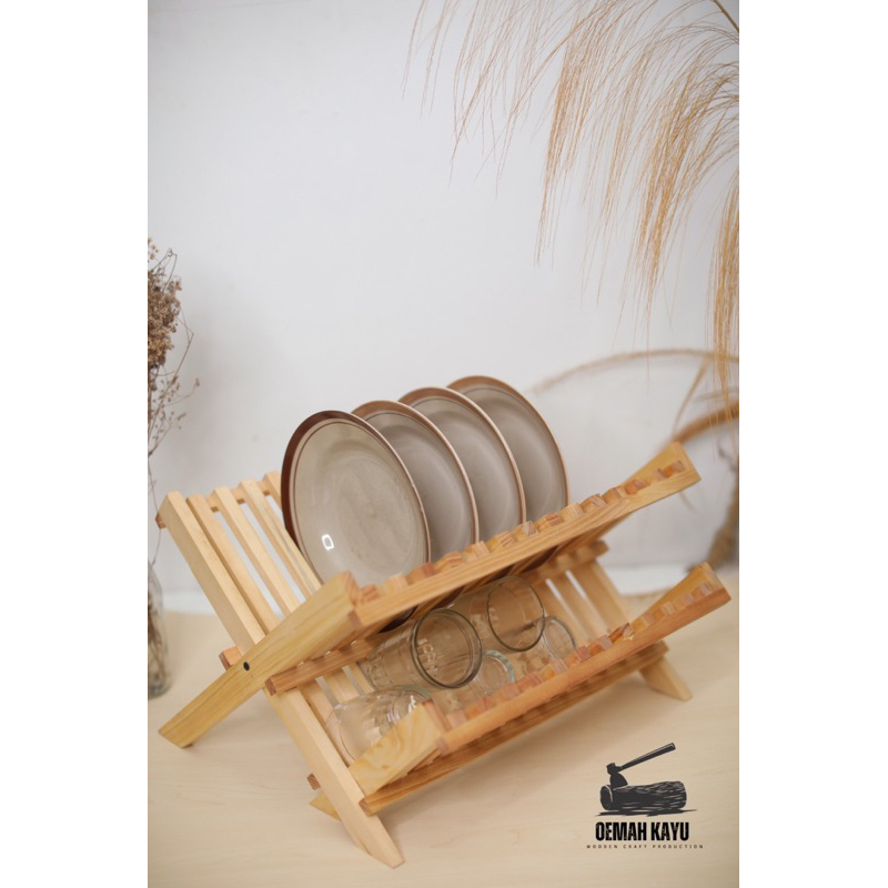 KAYU Aesthetic Dish Rack, Glass Rack, Wave Rack, Minimalist Bowl Rack ...