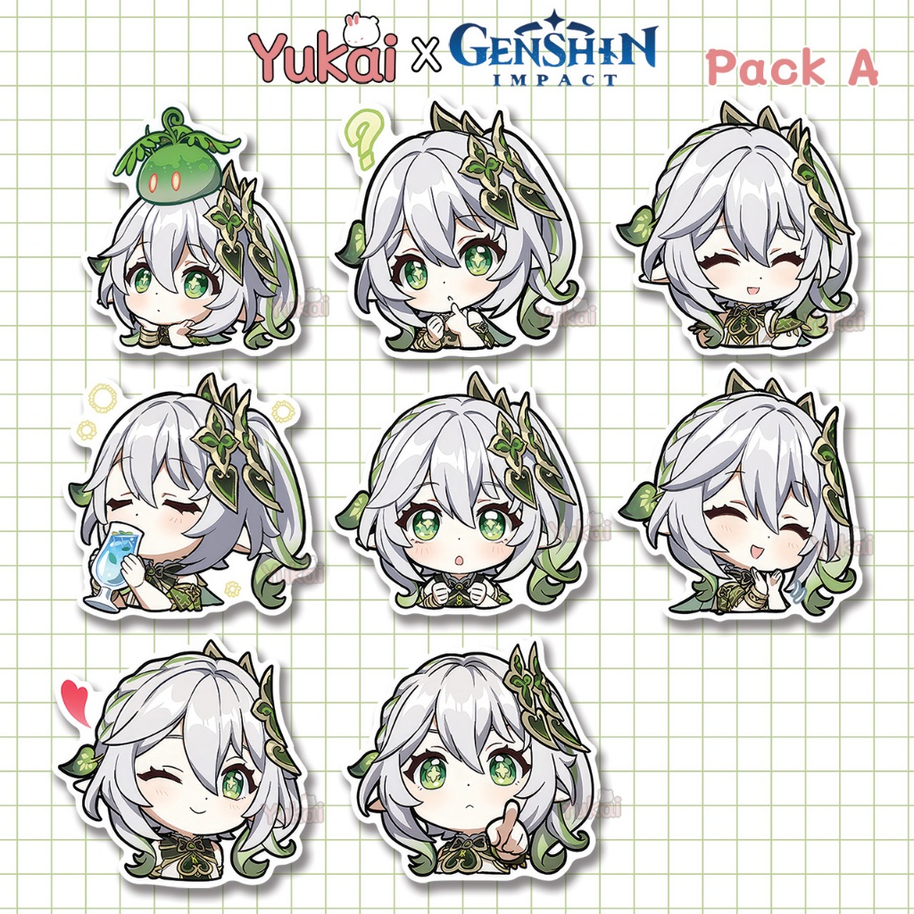 Nahida Genshin Impact Premium Pack Sticker, Waterproof Anime Sticker ...