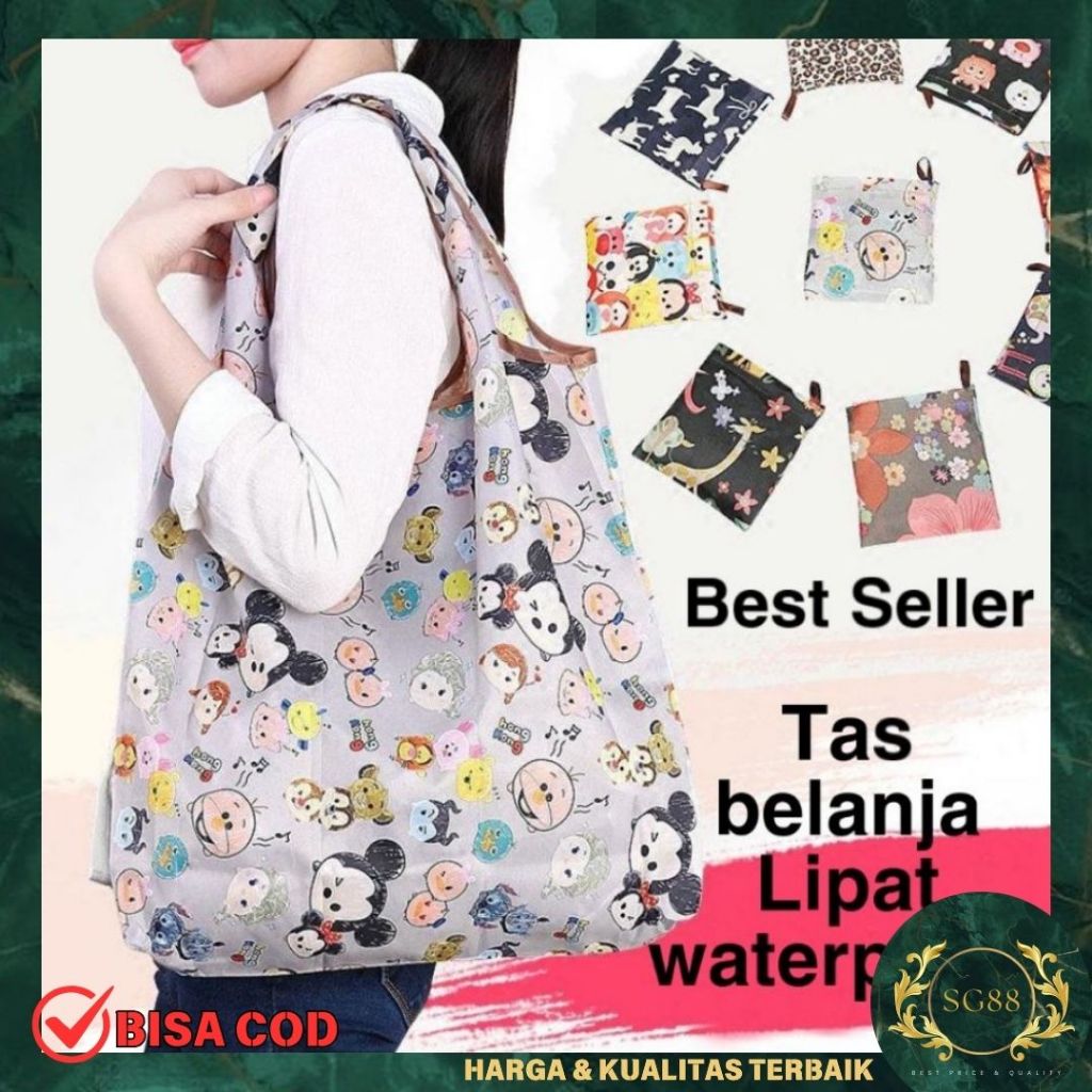 SG23 - ECO BAG FOLDING BAG FOLDABLE SHOPPING BAG/ TRAVEL TOTE SHOPPING ...