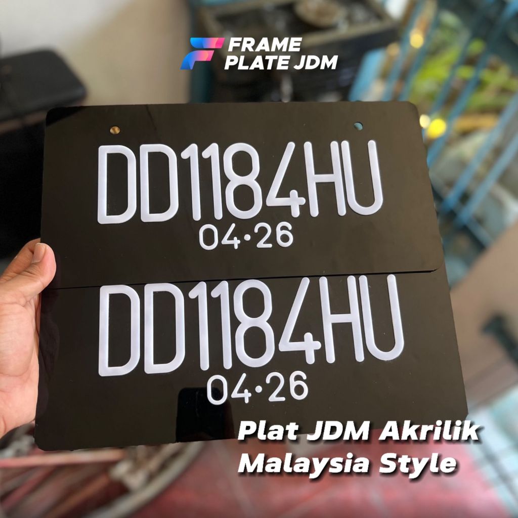 (Half/ One SET) JDM Acrylic Car Number Plate Malaysia Style | Jdm Plate ...