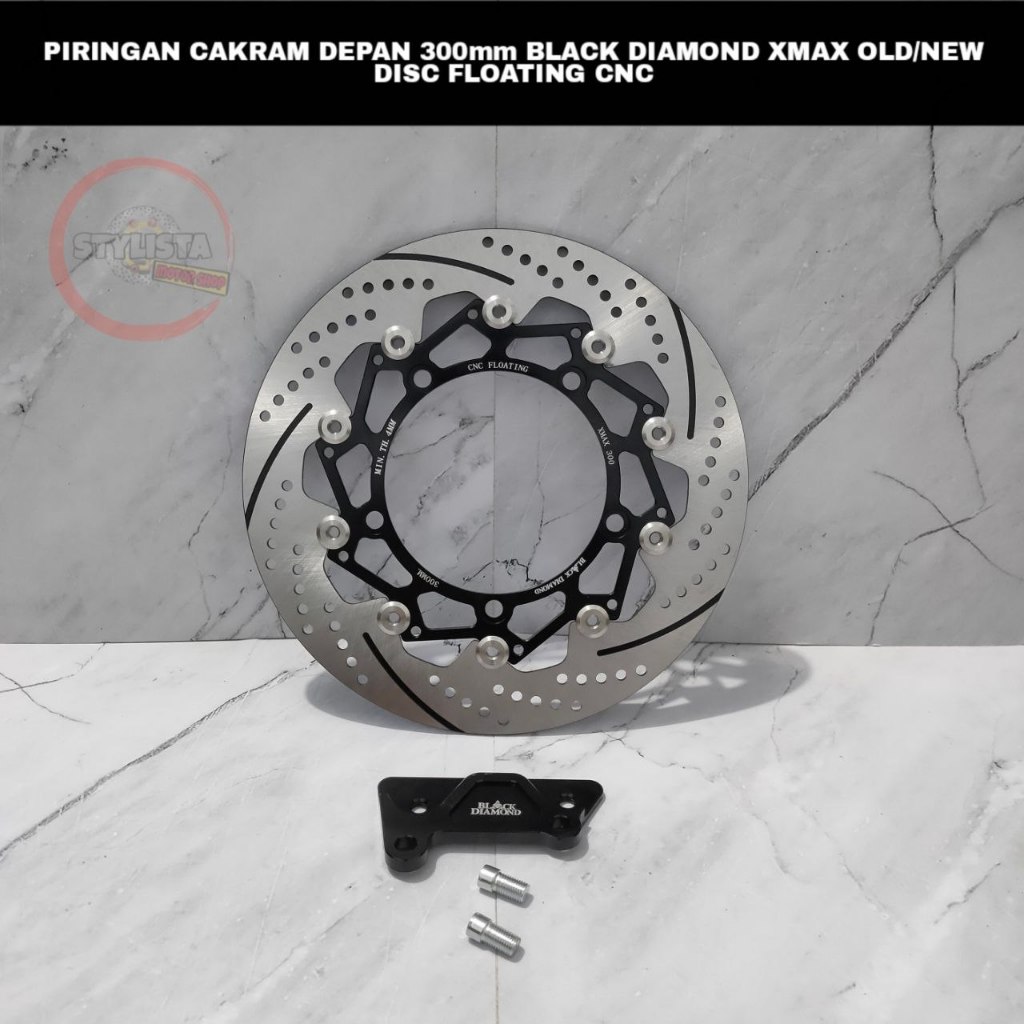 Black DIAMOND 300mm XMAX-250/300 OLD/NEW DISC Bracket RACING FLOATING ...