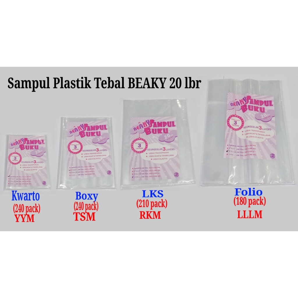 Beaky Transparent Plastic Book Cover Slip Model Contents 20 Sheets ...