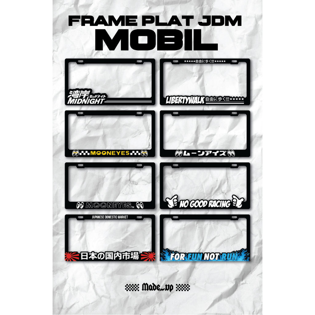 Acrylic CAR NUMBER PLATE FRAME JDM MODEL CUSTOM SIZE IMAGE ACCORDING TO YOUR DESIRES AESTHETIC ...