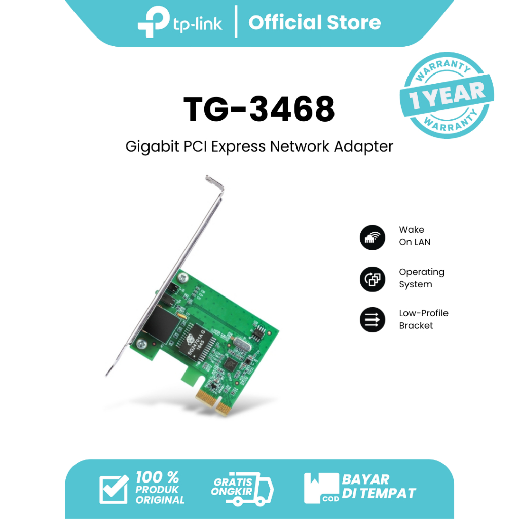 TP-Link TG-3468 | Gigabit PCI Network Adapter |10/100/1000Mbpss | Plug ...