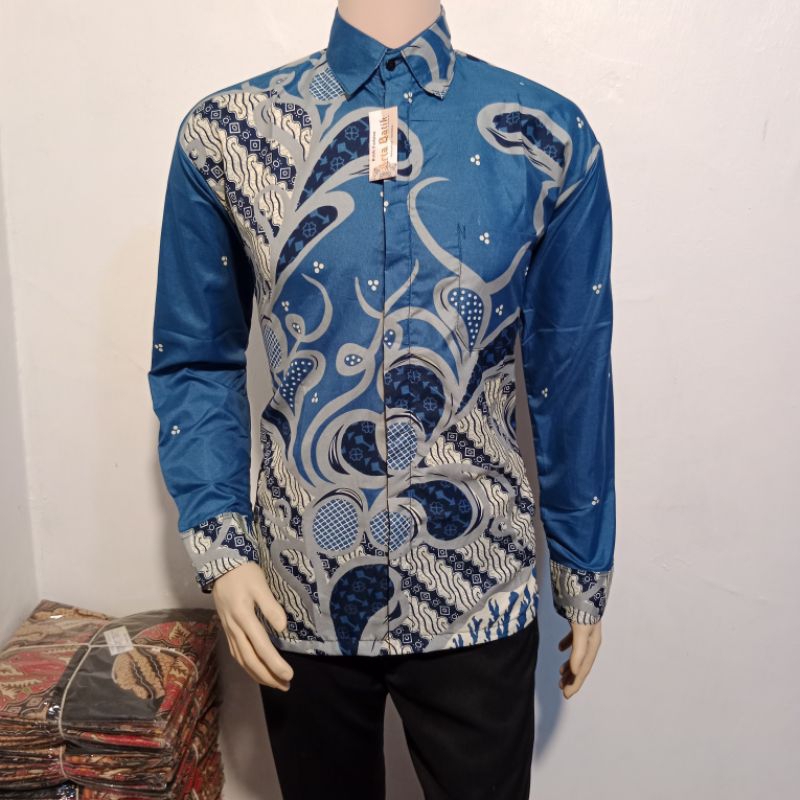 KEMEJA Muliya batik shirt blue soft original arta batik super CODE 008 ...
