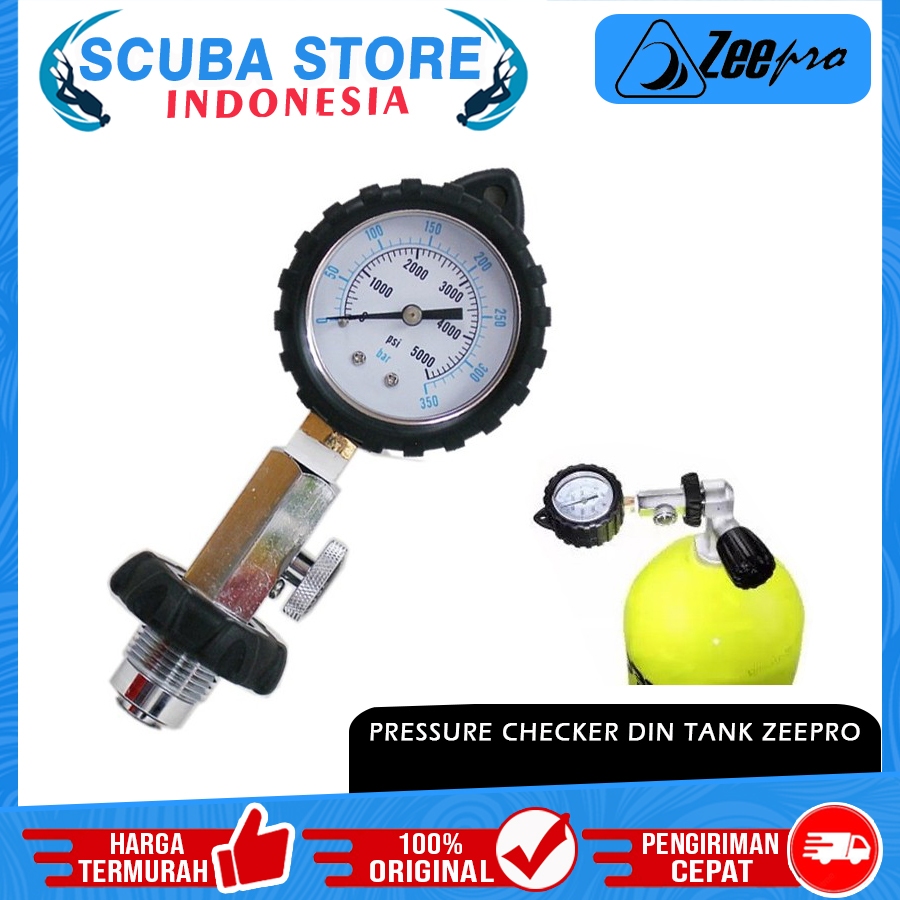 PERALATAN Pressure Checker Din Tank Zeepro Scuba Diving Tube Pressure ...
