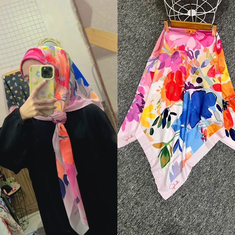 Hijab ADELINE Flower RAINBOW MOTIF by Syahirable/HIJAB Latest Series ...