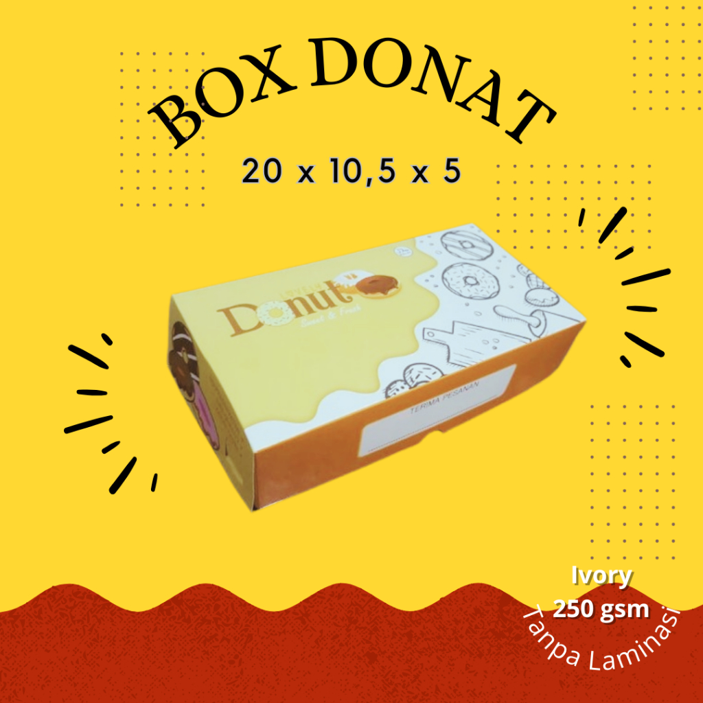 Dos 2-Donut 20×10,5×5 [CONTENTS 10 SHEETS], Donut Box, Donut Dough ...