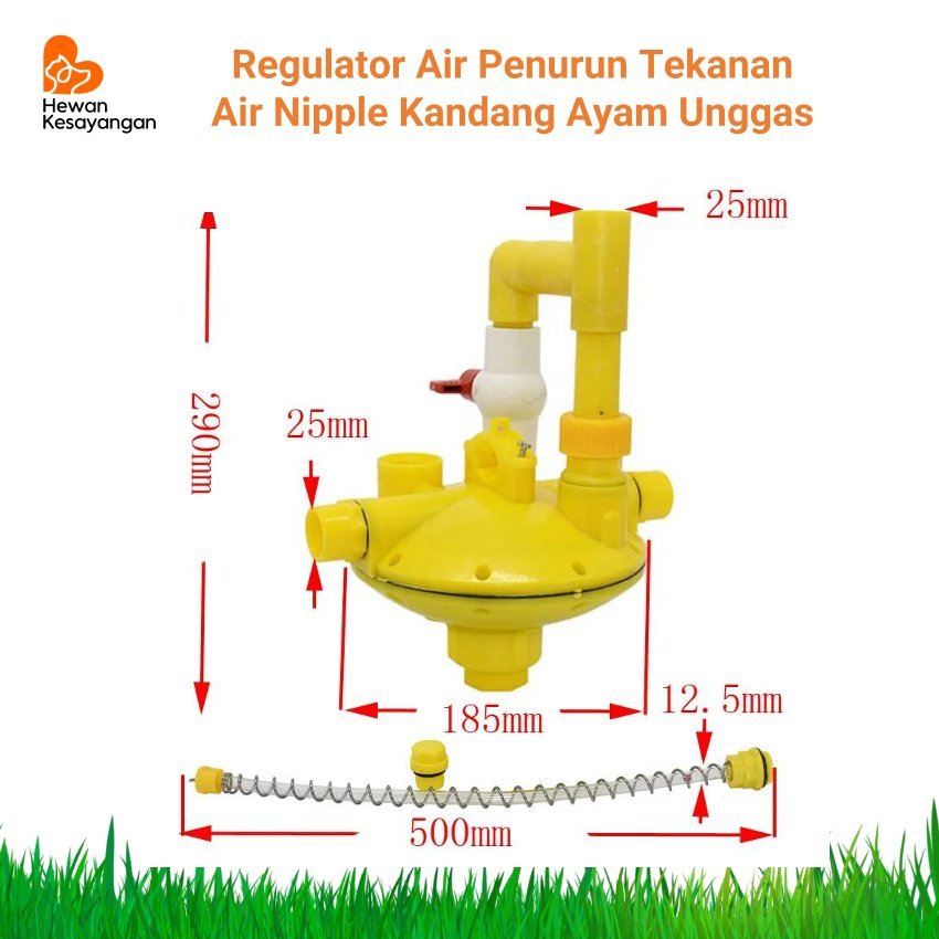 Poultry Chicken Nipple Cage Water Pressure Regulator - Yellow Regulator ...