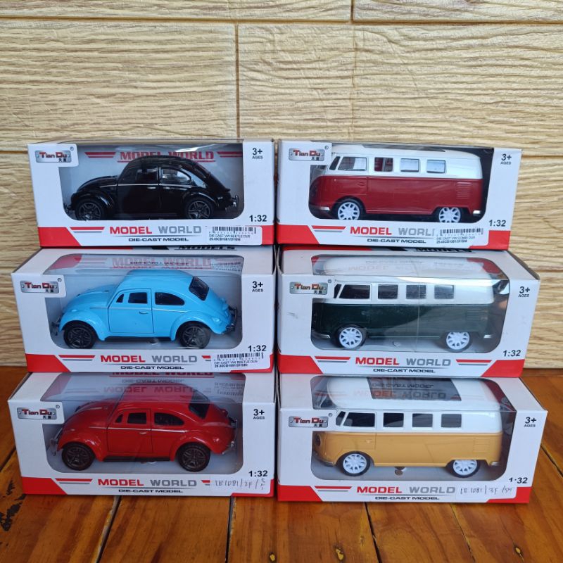 Die cast toy classic car VW combi VW Beetle VW kombi VW frog diecast ...