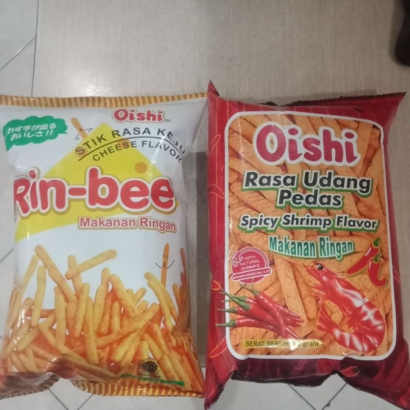 Oishi Snack Rin-Bee Cheese flavor and Spicy Shrimp flavor | Shopee Malaysia