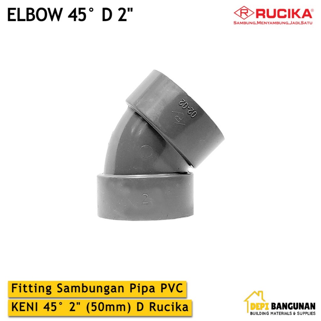 Elbow 45 degree 2 inch D Rucika - Keni Knee 45 degree PVC Pipe Fittings ...